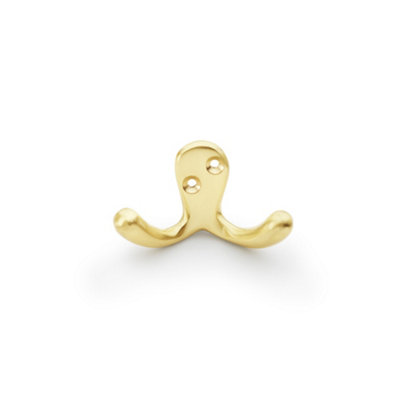 Alexander & Wilks Victorian Double Robe Hook - Satin Brass
