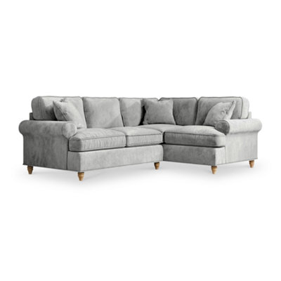 ALFIE ICE GREY RIGHT HAND CORNER SOFA FOR LIVING ROOM - FULLY ASSEMBLED ...