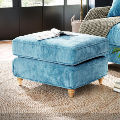 Alfie Lagoon Footstool for Living Room - Fully Assembled By Roseland ...