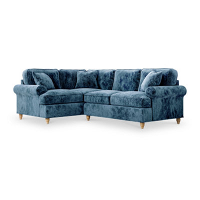 Alfie Navy Blue Left Hand Corner Sofa for Living Room - Fully Assembled ...