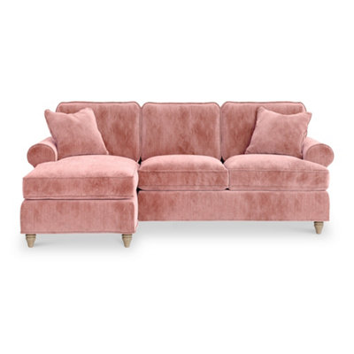 Alfie Plum Left Hand Chaise Sofa for Living Room - Fully Assembled By ...