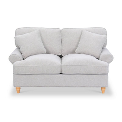 Alfie Woven Light Grey 2 Seater Sofa for Living Room - Fully Assembled ...