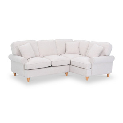 Alfie Woven Right Hand Cream Corner Sofa for Living Room - Fully ...
