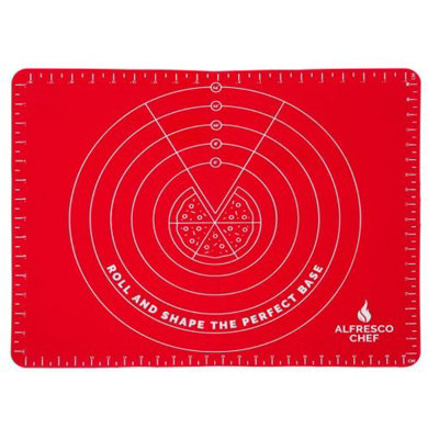 Alfresco Chef Non-Slip Non-Stick Red Silicone Dough and Pastry Rolling ...