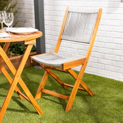 Alfresia Acacia Wood Garden Bistro Set with RoundTable, Folding Table ...