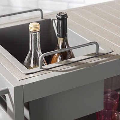 Alfresia Garden Bar Table Trolley with Ice Bucket