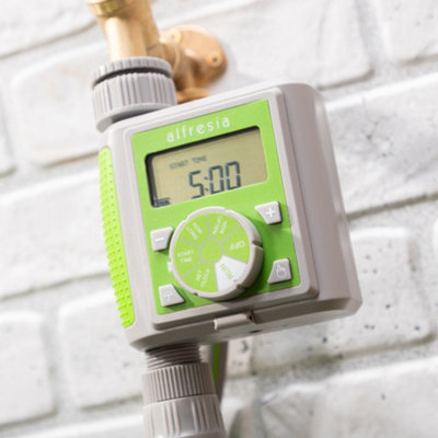 Alfresia Garden Water Timer with Rain Sensor Delay and LCD Display