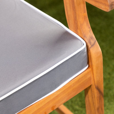 Alfresia Grey 3 Seater Garden Bench Cushion, 153cm Wide, Filled With ...