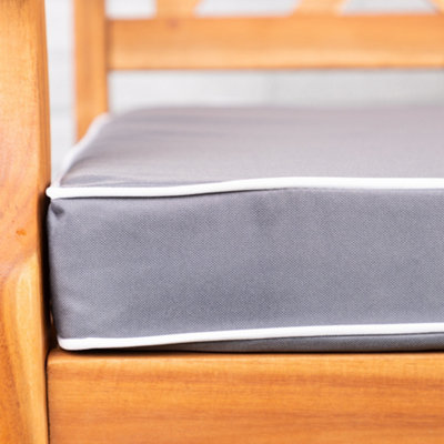 Alfresia Grey 3 Seater Garden Bench Cushion, 153cm Wide, Filled With ...