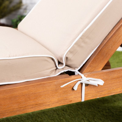 Alfresia Taupe Garden Sun Lounger Cushion with Luxury Thick Foam Filling