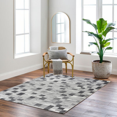 ALIA Scandi Modern Black Area Rug 200 x 275 cm