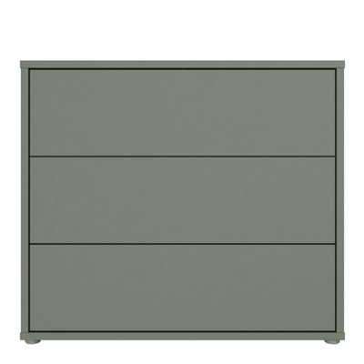 ALICE SPRINGS 3 DRAWER CHEST WITH PUSH-TO-OPEN IN SAGE GREEN
