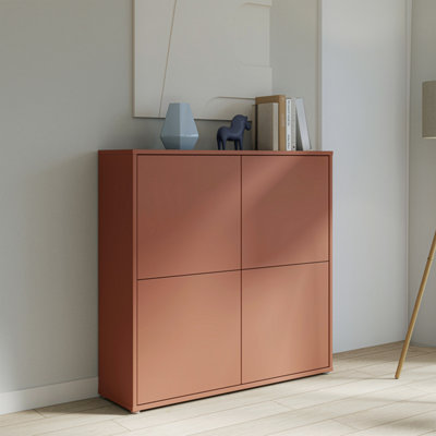 Alice Springs 4 Door Large Storage Cabinet with Push-to-Open Doors in ...