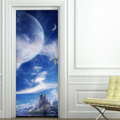 Alien World Door Mural Self-Adhesive Sticker Decals European Standard ...