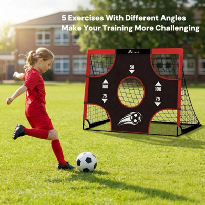 Alivio 3-in-1 Mini Football Goal Post for Kids, Portable Garden Soccer ...