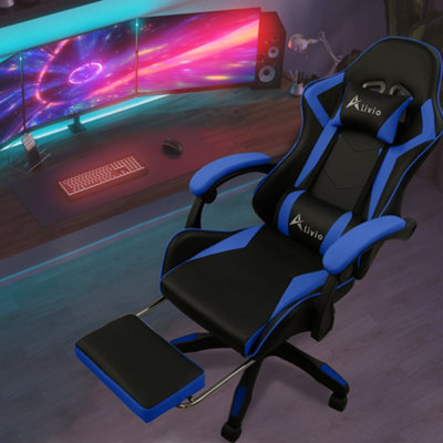 Alivio 360 Degree Swivel Gaming Chair with Footrest Lumbar Back Support ...