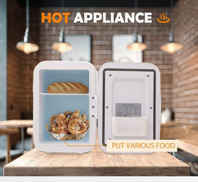 Alivio 4L Portable Mini Fridge for Bedroom Drinks Tabletop Worktop - White