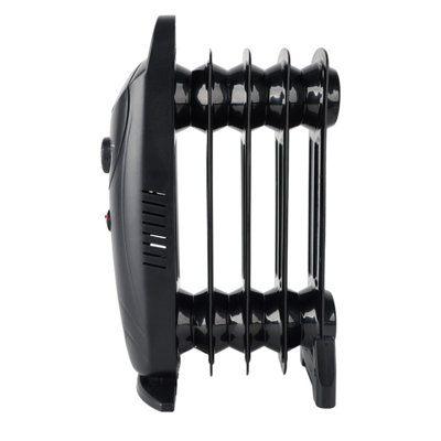 Alivio 5-Fins Oil Filled Room Heater with Adjustable Thermostat (Black)