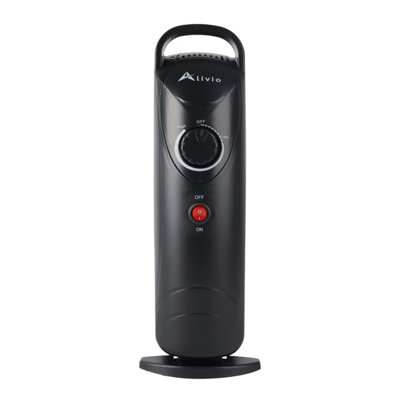 Alivio 5-Fins Oil Filled Room Heater with Adjustable Thermostat (Black)