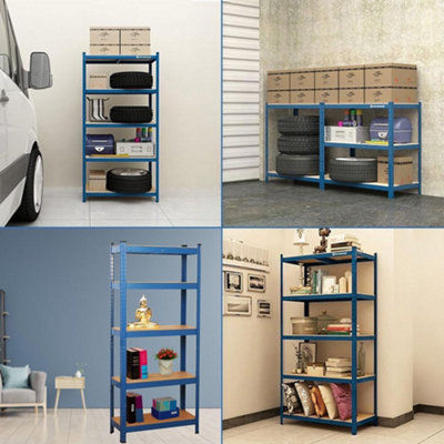 Alivio 5 Tier Racking Shelf Heavy Duty Steel Unit for Garage, Office ...