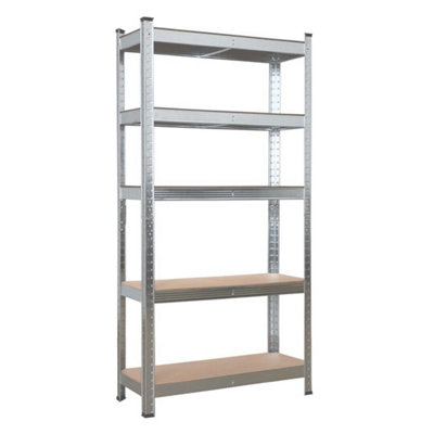 Alivio 5 Tier Racking Shelf Heavy Duty Steel Unit - Silver
