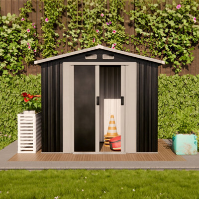 Alivio 6 x 4ft Metal Garden Shed, Weather Protection Outdoor Storage ...