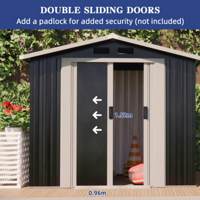 Alivio 6 x 4ft Metal Garden Shed, Weather Protection Outdoor Storage ...