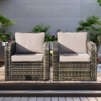 Alivio 9 Seater Rattan Furniture Set Built-In Fire Pit Table, PE Rattan ...