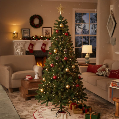 Alivio Artificial Christmas Tree with Metal Stand, Hinged Branches ...