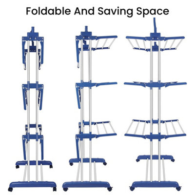 Alivio Clothes Drying Rack 4 Tier Airer, Foldable Clothes Hanger ...