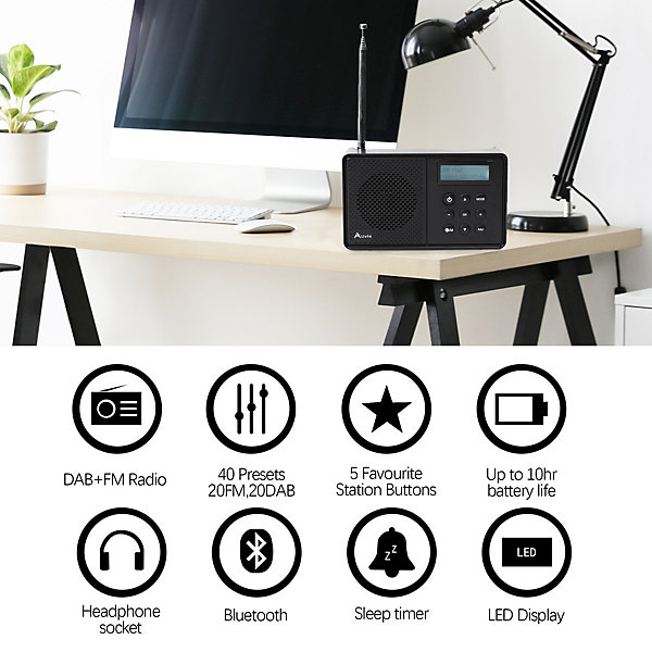 Alivio DAB/DAB+ Digital FM Radio with Bluetooth, DAB Radio Mains ... Alivio DAB/DAB+ Digital FM Radio with Bluetooth, DAB Radio Mains ...