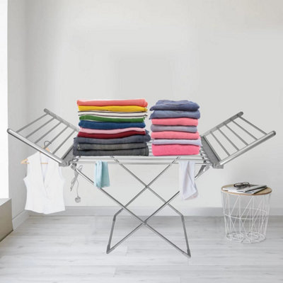 Alivio Electric Heated Clothes Airer, Portable Folding Laundry Clothes ...