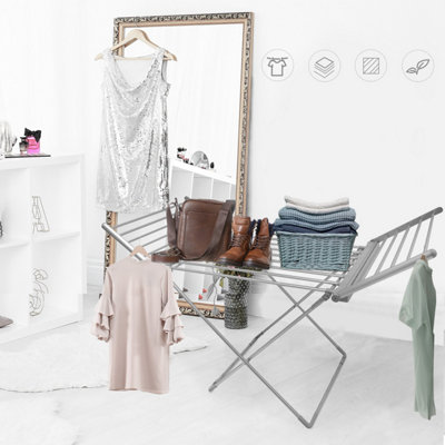 Alivio Electric Heated Clothes Airer, Portable Folding Laundry Clothes ...