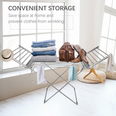 Alivio Electric Heated Clothes Airer, Portable Folding Laundry Clothes ...