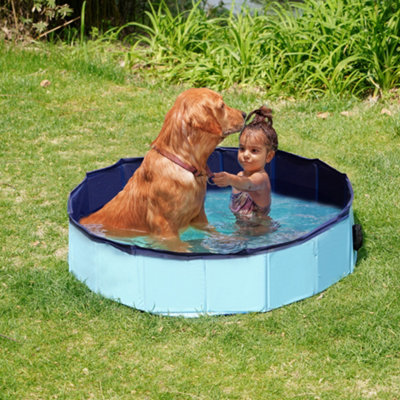 Alivio Foldable Dog Pool Dog Paddling Pool, PVC Non-Slip Foldable Dog ...