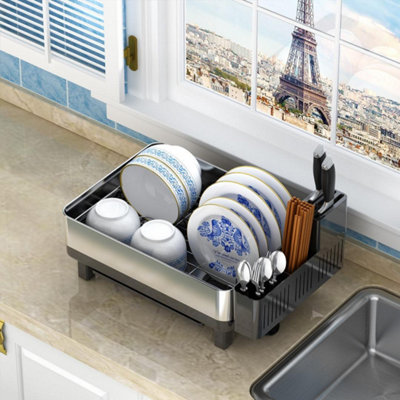 Alivio Large Dish Drainer Rack for Kitchen, Steel Dish Drying Rack with ...
