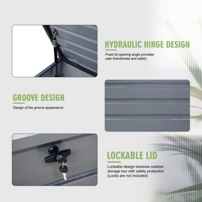 Alivio Outdoor Metal Storage Box, UV Protection Waterproof Storage Box