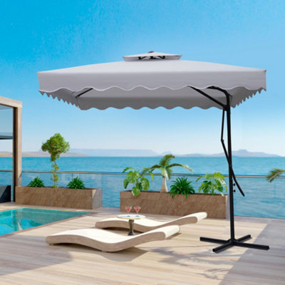 Alivio Parasol Cantilever Umbrella 2.5M, Weather Protection Double ...