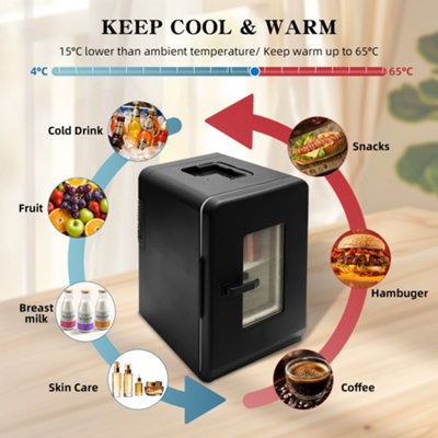 Alivio Portable 21 Cans Mini Fridge 15L AC/DC Heating Cooling Fridge