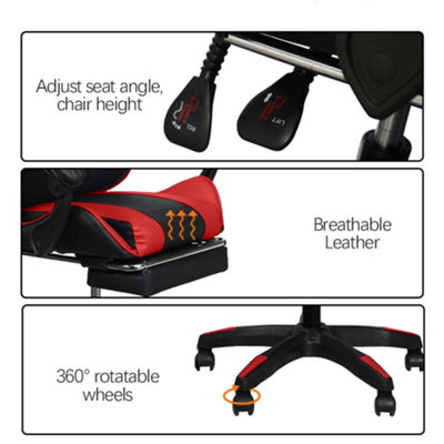 Alivio Professional Gaming Chair Reclining Backrest With Footrest and ...