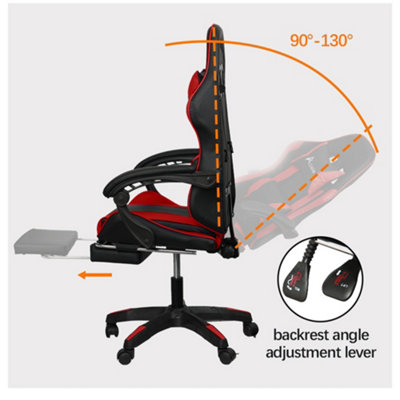 Alivio Professional Gaming Chair Reclining Backrest With Footrest and ...