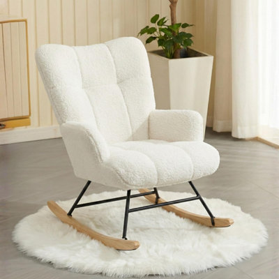 Alivio Teddy Rocking Chair for Nursery, Comfy Rocking Armchair with ...