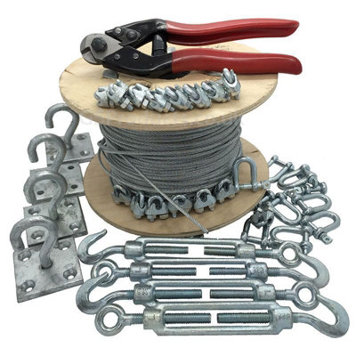 All In One Catenary Steel Wire Rope Kit 1 - 50 Meters ( Wire - Grips ...