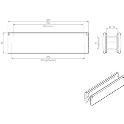 All in one Sleeved Letterbox Plate 260 x 47mm Aperture Satin Steel