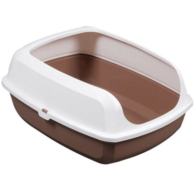 All Pet Solutions Brown Cat Litter Tray with Rim Size Small