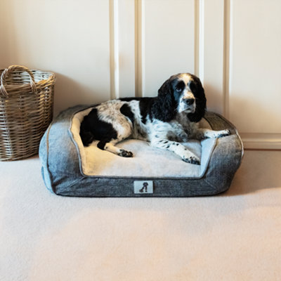 All Pet Solutions Duke Luxury High Density Foam Sofa Dog Bed Grey Large