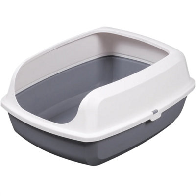 All Pet Solutions Grey Cat Litter Tray with Rim size Large | DIY at B&Q