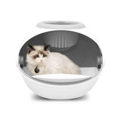 All Pet Solutions Modern Cat Litter Box White Grey