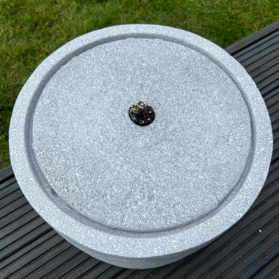 All Pond Solutions Round Water Feature with LED Lights - Plug Powered ...