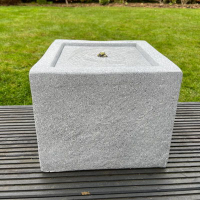 All Pond Solutions Square Water Feature with LED Lights - Plug Powered ...